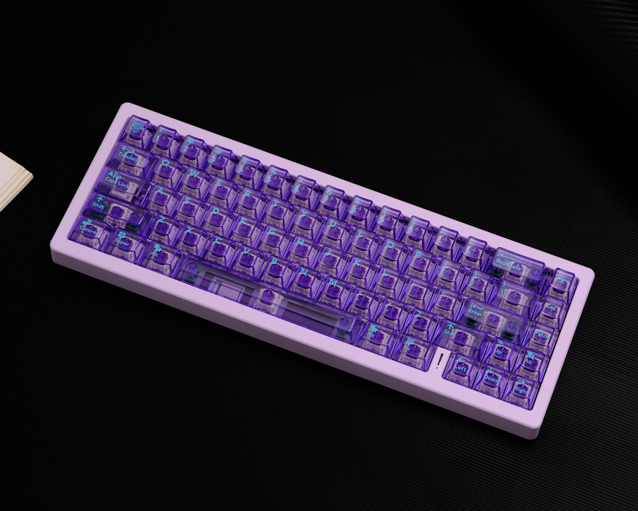 Aifei 114 คีย์คริสตัลปุ่มกดโปร่งใสโปรไฟล์เชอร์รี่ RGB Backlit Keycap ...