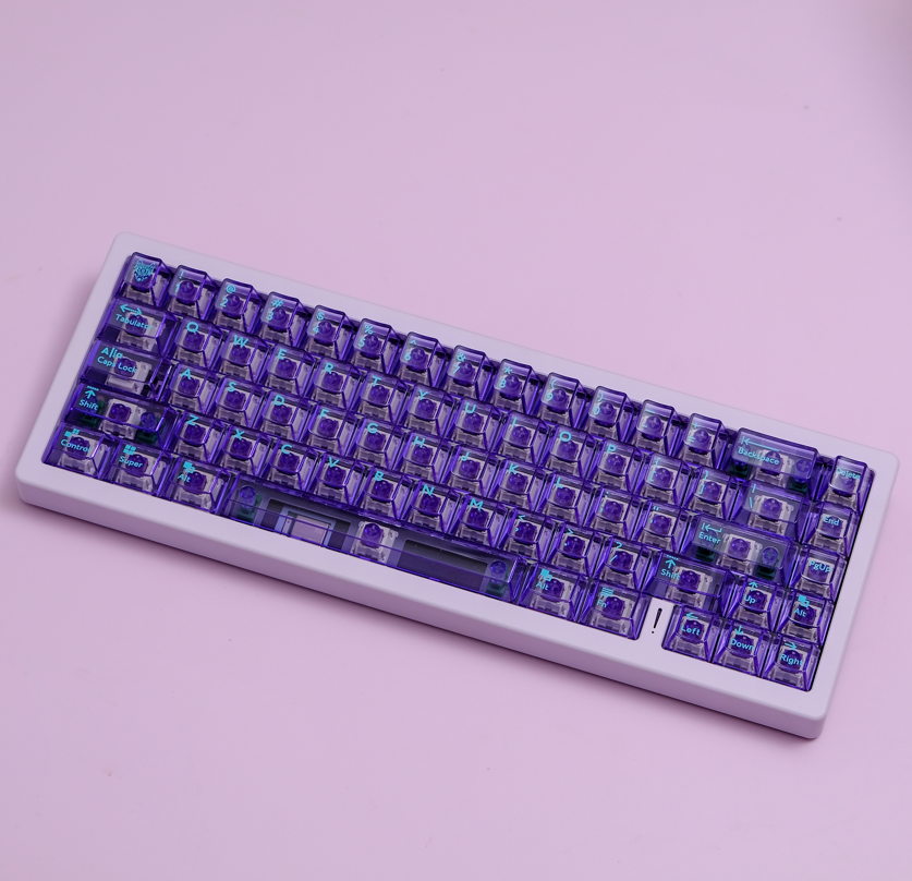 Aifei 114 คีย์คริสตัลปุ่มกดโปร่งใสโปรไฟล์เชอร์รี่ RGB Backlit Keycap ...