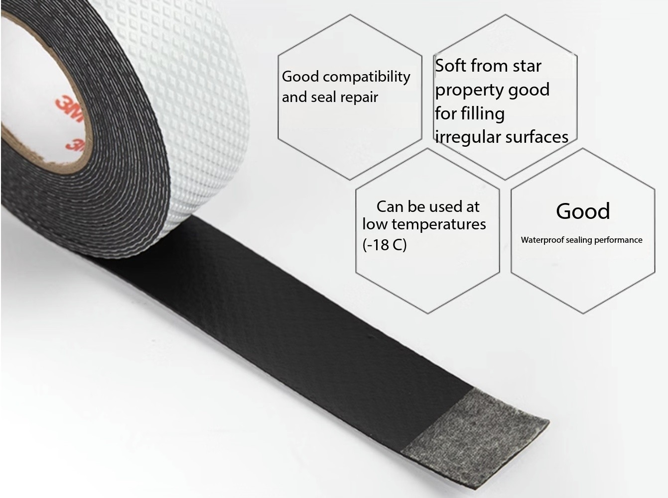 3M-J20 เทปแรงดันสูงแรงดันสูงแรงดันสูง 10kv ยางฉนวนซีลกันน้ําและกันความชื้น 25MM*5M*0.7MM ...