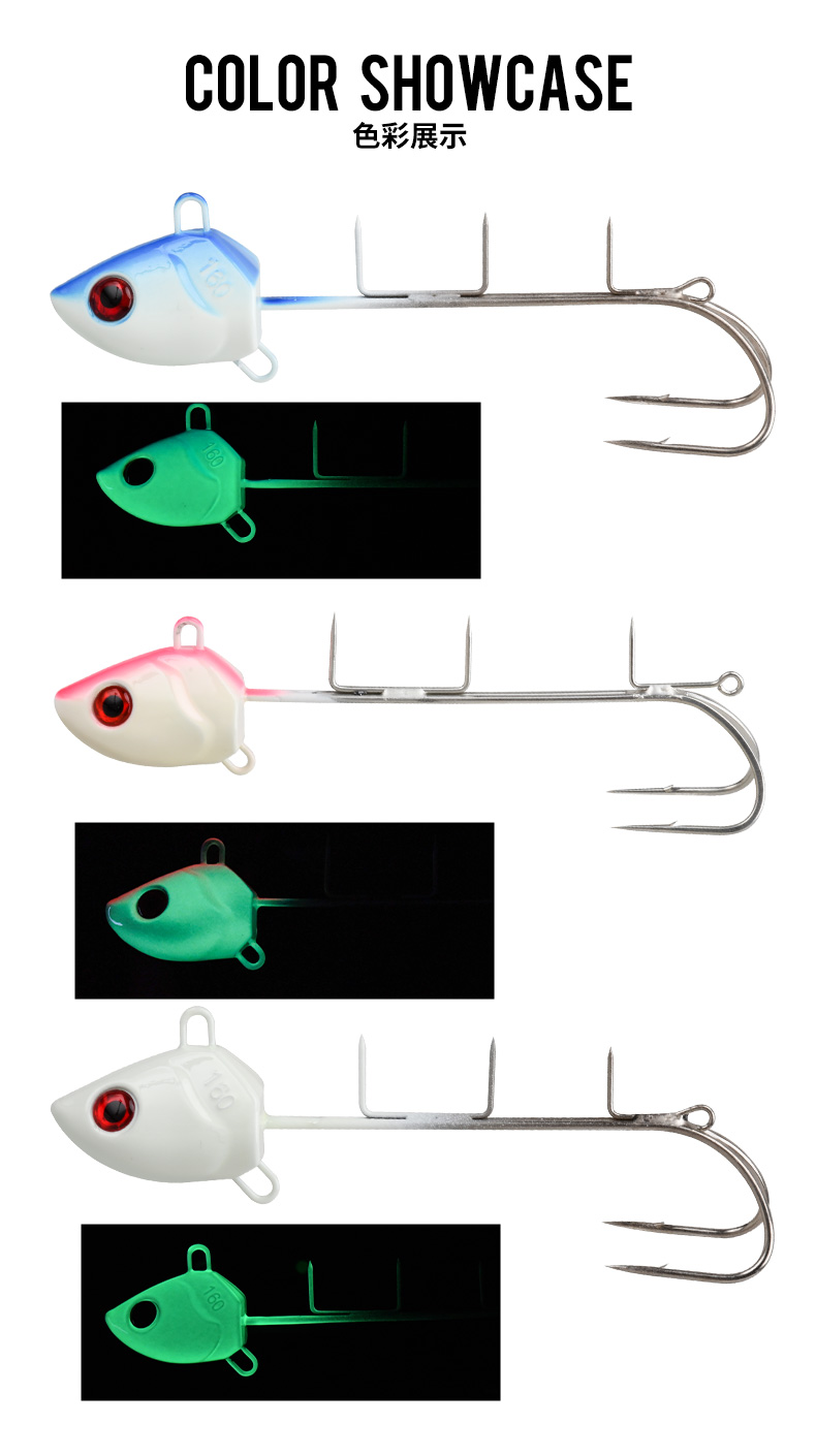 TEASER【J69】Tenya Hairpin Jigging Lure 80g-300g Night Glow Double Hook ...