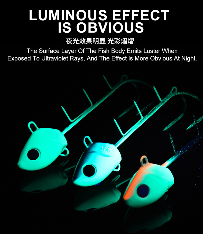 TEASER【J69】Tenya Hairpin Jigging Lure 80g-300g Night Glow Double Hook ...