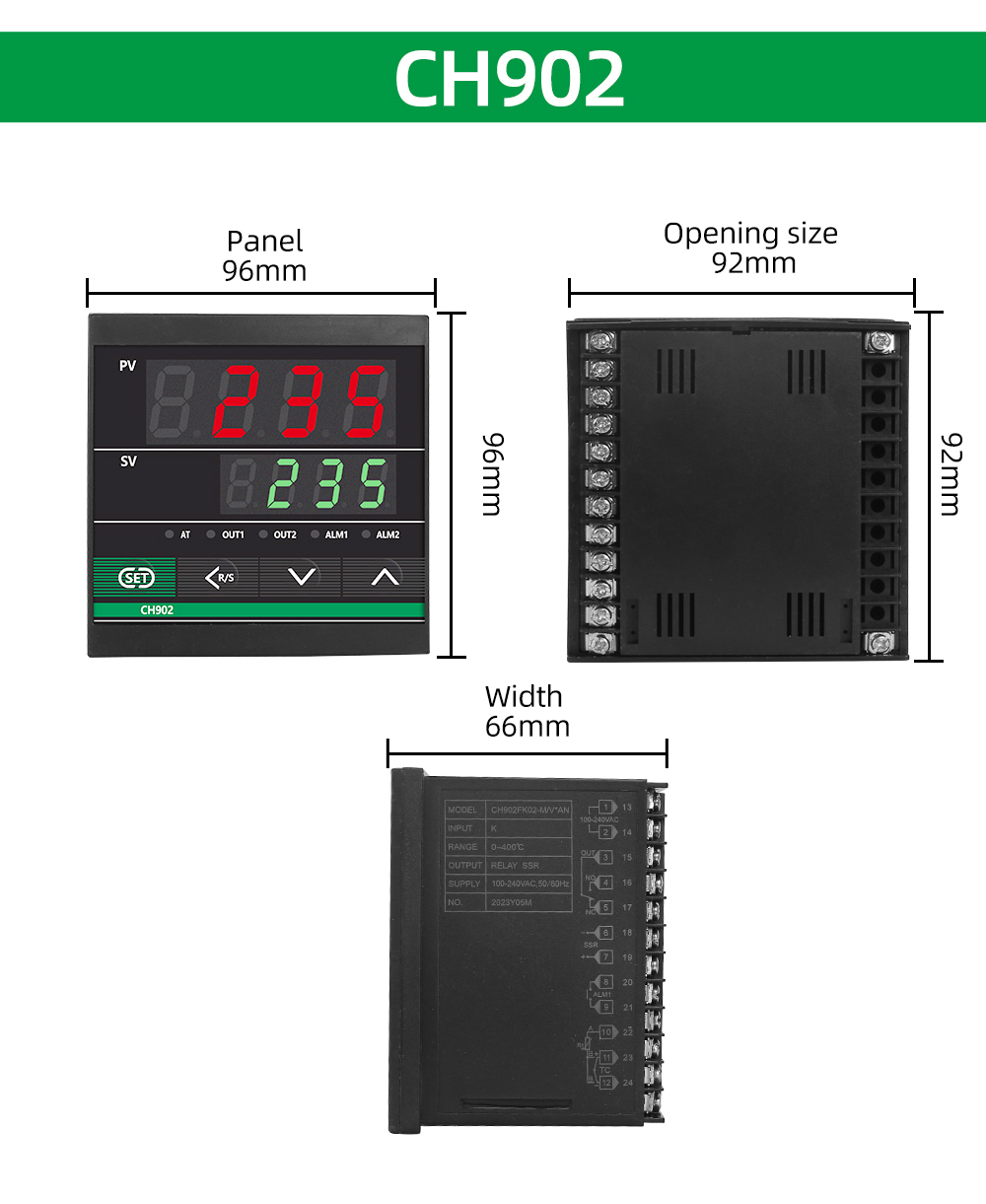 Dual Relay Output PID Temperature Controller Digital Thermostat CH102 CH402 CH702 CH902 AC110V ...