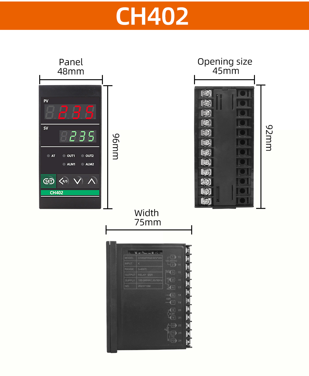 Dual Relay Output PID Temperature Controller Digital Thermostat CH102 CH402 CH702 CH902 AC110V ...
