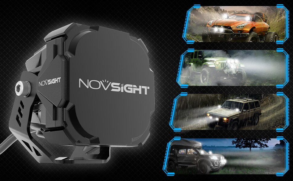 2-Pack 6500K สีขาว/2500K Amber 40W Novsight ทุกสภาพอากาศ 3 นิ้ว Cube ...