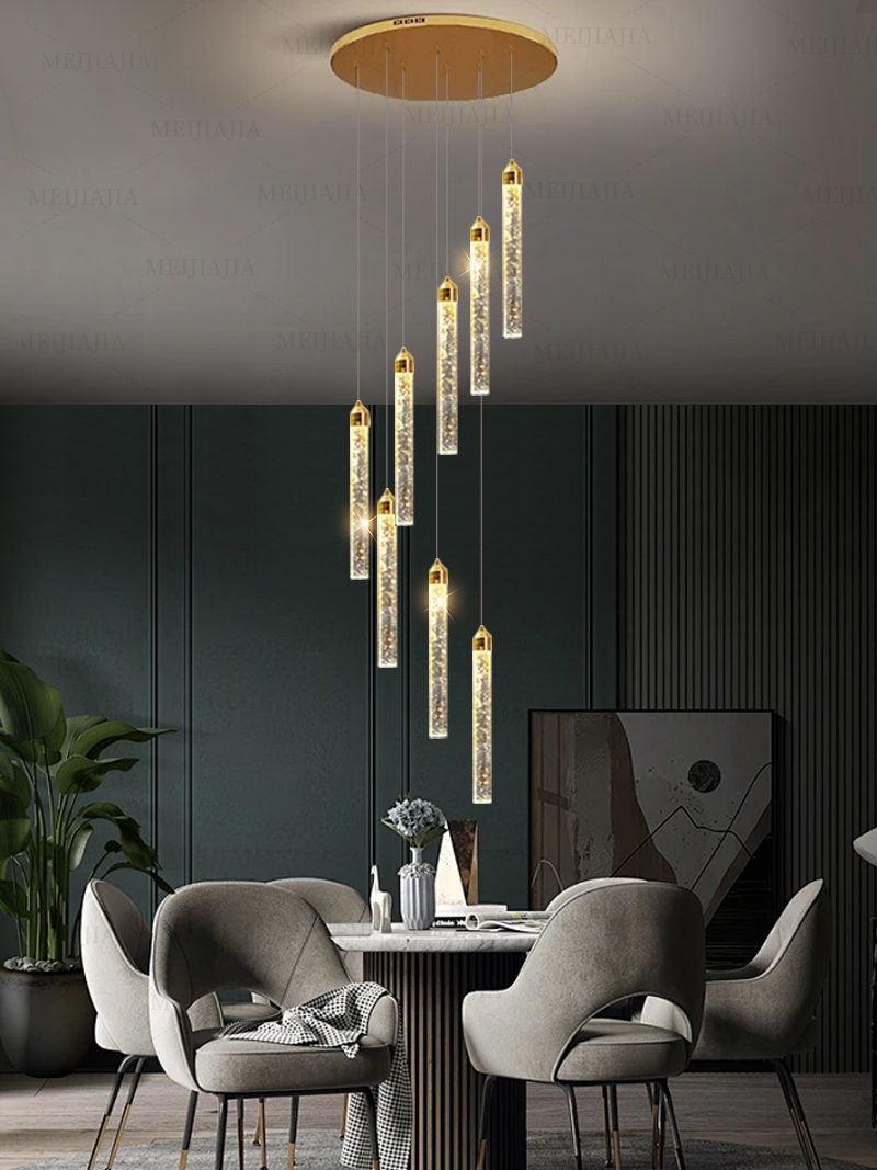 โคมระย้าอพาร์ทเมนท์หรูหราแสงนอร์ดิก LED คริสตัลเรียบง่ายห้องนั่งเล่นโคม ...