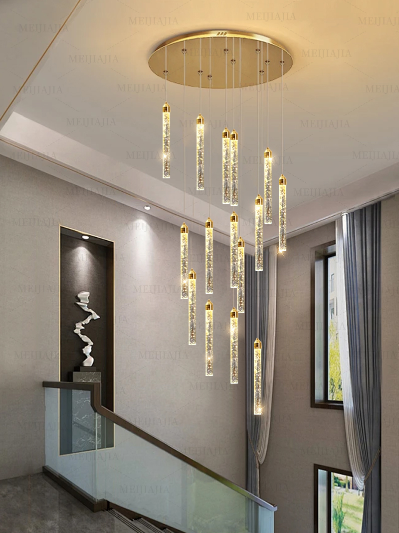 โคมระย้าอพาร์ทเมนท์หรูหราแสงนอร์ดิก LED คริสตัลเรียบง่ายห้องนั่งเล่นโคม ...