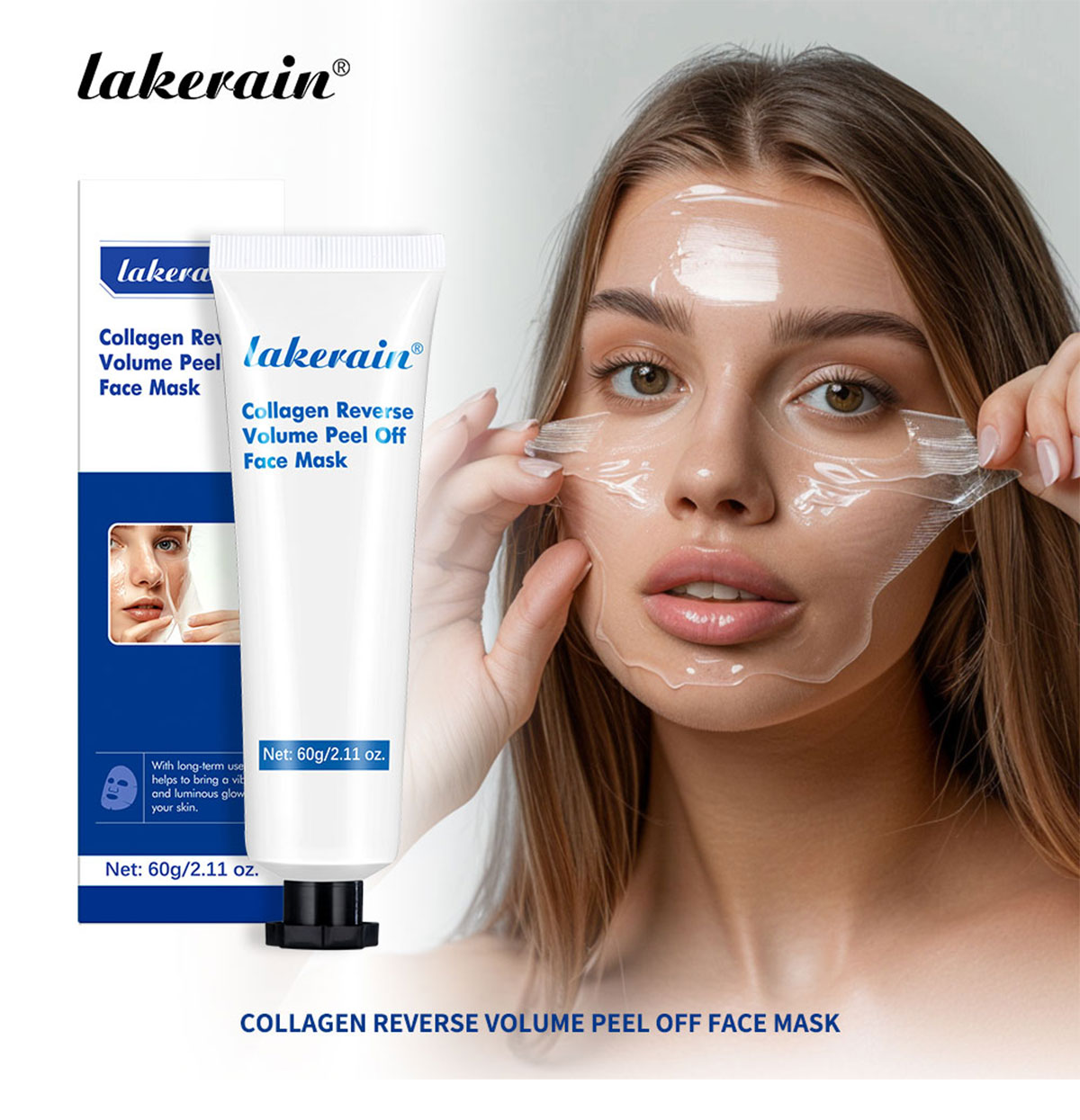 Lakerain Collagen Reverse Volume Peel Off Face Mask, Anti-Wrinkle Anti-Aging Firming Lifting ...