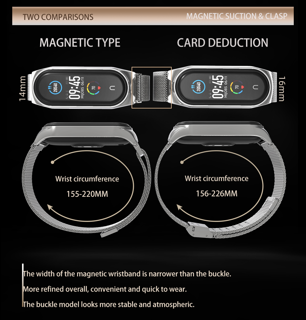 MIJOBS สําหรับสายโลหะ Xiaomi Mi Band 10 9 / Mi Band 8 Mi Band 7/Mi Band 6 5 สร้อยข้อมือสแตนเลส ...