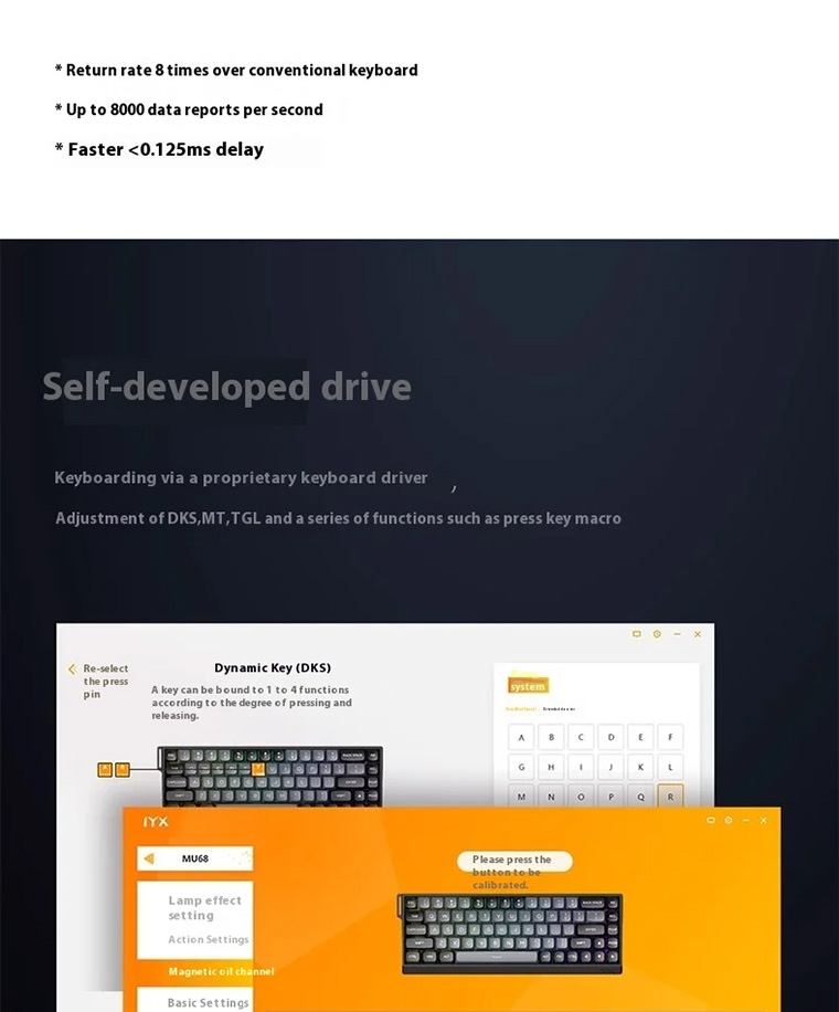 (สวิตช์ใหม่!!)Lyx MU68 Pro Gaming Office คีย์บอร์ดแม่เหล็ก, 8K ...