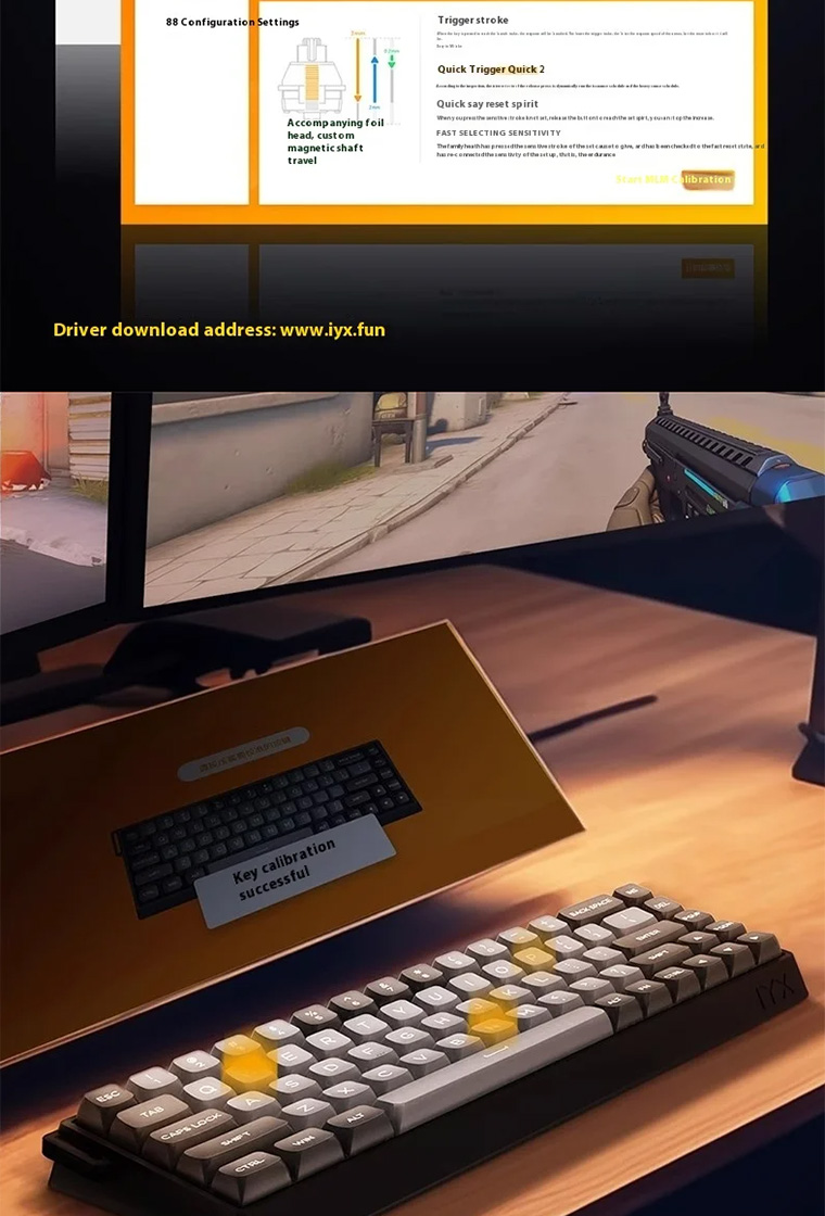 (สวิตช์ใหม่!!)Lyx MU68 Pro Gaming Office คีย์บอร์ดแม่เหล็ก, 8K ...