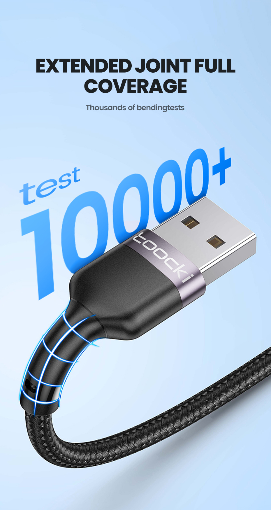 Toocki 3-in-1 100W Fast สายชาร์จ 1.2M USB ประเภท C/Micro/L สายเคเบิลข้ ...