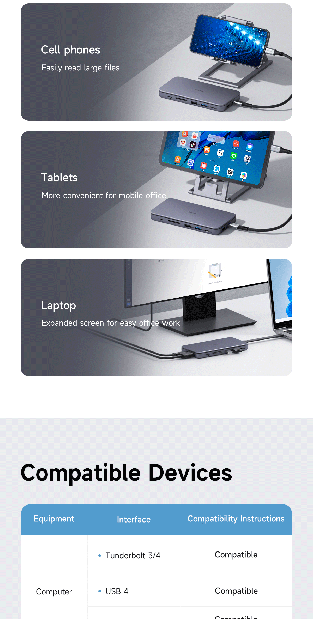 Hagibis USB-C Hub M.2 SSD Enclosure 2-in-1 Type-C Docking Station & M.2 ...