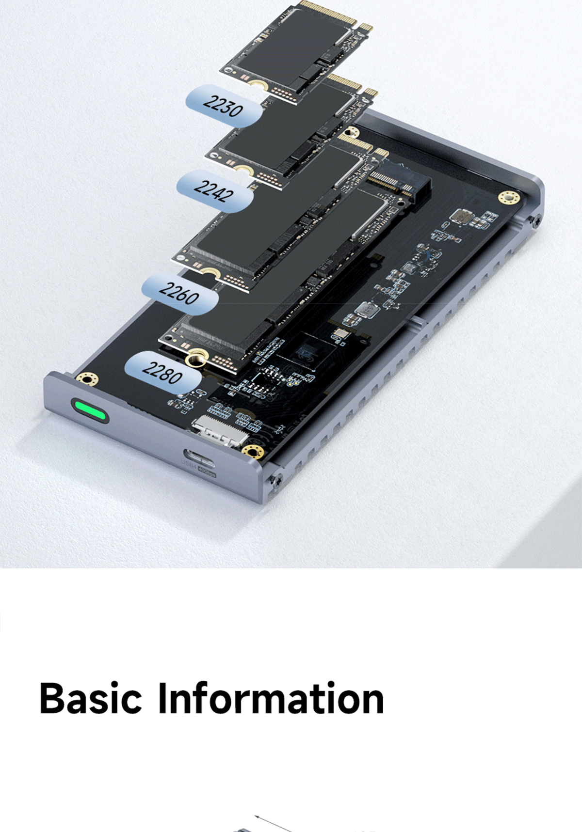 Hagibis 40Gbps USB4 M.2 NVMe SSD Enclosure จอแสดงผล LED USB4 สําหรับ ...