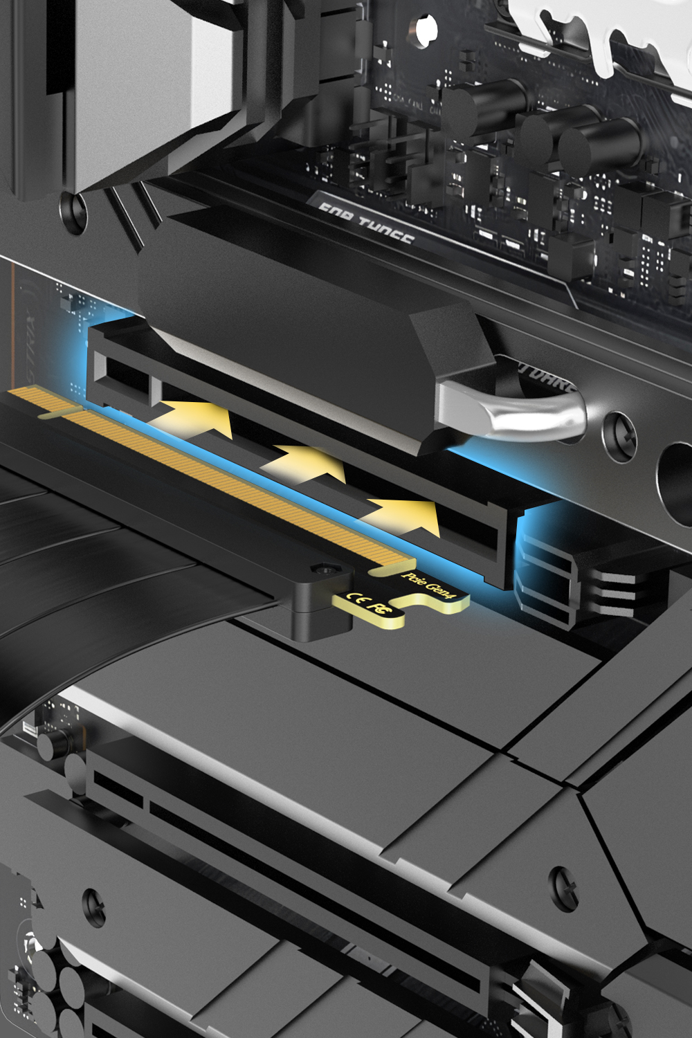 Jeyi PCIe 4.0 Riser สาย 90 องศา, PCIe 3.0/4.0 x16 สาย, EMI Shielded GPU ...