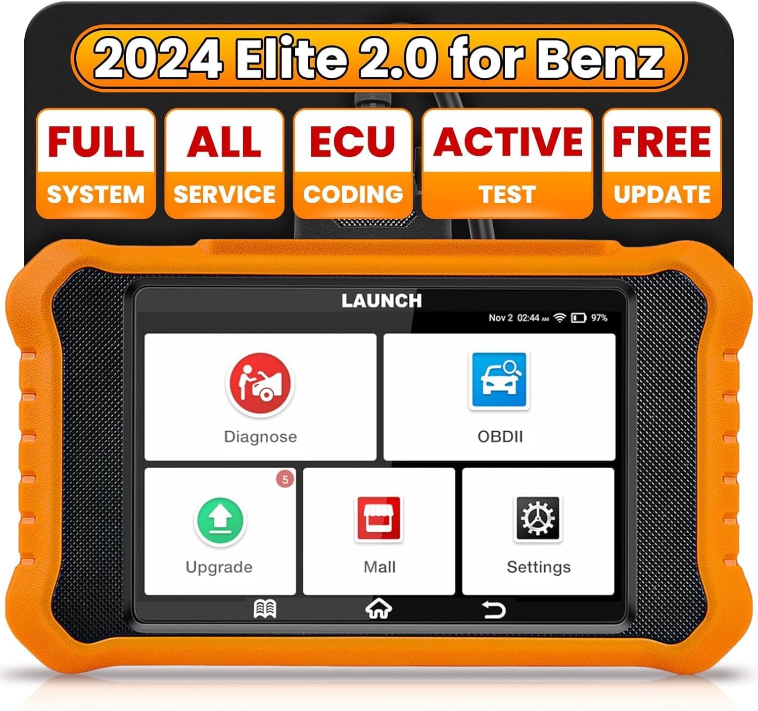 2025 ระบบเต็มรูปแบบ LAUNCH X431 Elite 2.0 V2.0 Pro Bidirectional OBD2 ...