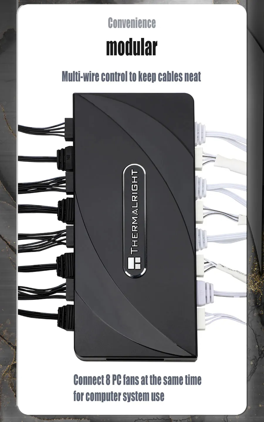 Thermalright PWM Fan Hub ARGB Hub 10-Port 4 Pin PC Fan Controller 12V Fan Hub, Strong Paste ...