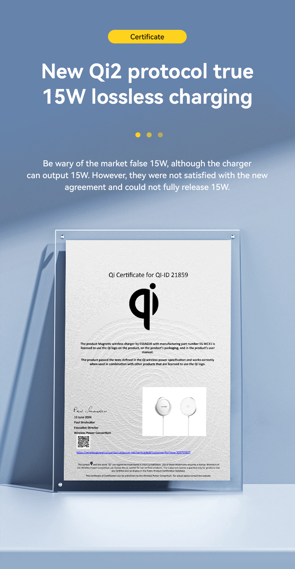 Essager 15W Qi2 อลูมิเนียมแม่เหล็กไร้สาย fast charging Charger ใช้งาน ...
