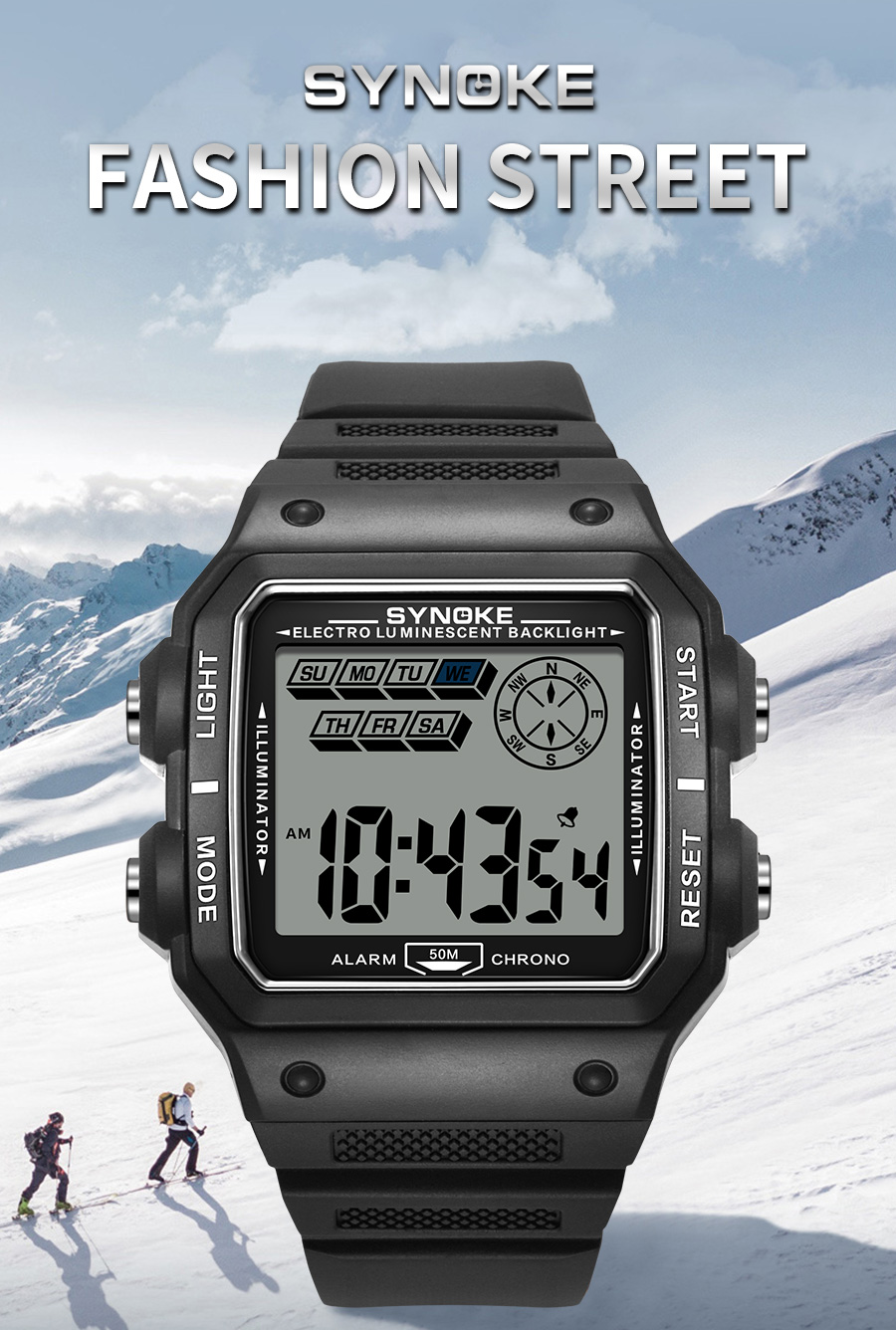 นาฬิกาข้อมือผู้ชาย Synoke แบบดิจิตอล Led แสดงผล แฟชั่นกีฬาเหนือกลางแจ้ง | Shopee Thailand