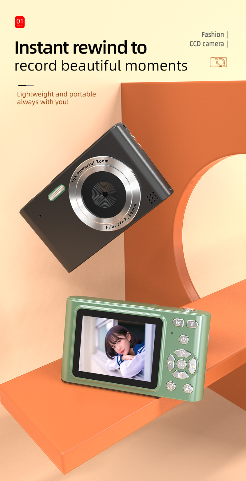 Ymx H15 Mini Digital Camera, Full HD 48MP Video 4K Digital Camera พร้อม ...