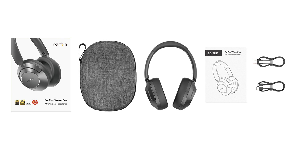 EarFun Wave Pro Active Noise Cancelling Headphones LDAC Hi-Res Audio 80 ...