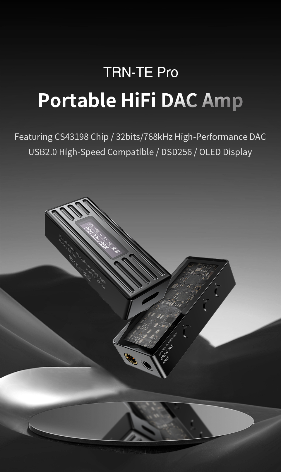 Trn TE Pro ถอดรหัสแบบพกพา DAC เครื่องขยายเสียงหูฟัง AMP Dual CS43198 ...