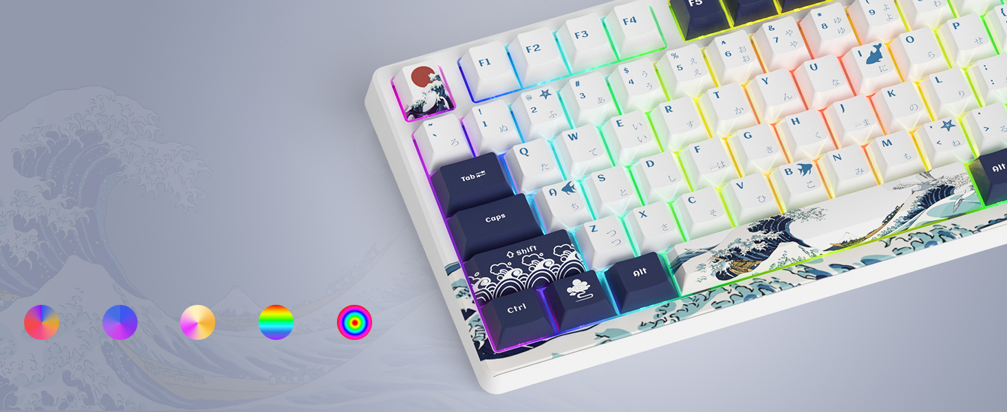 Womier คีย์บอร์ดเล่นเกม แบบใช้สาย 75% S-K80 RGB พร้อมจอแสดงผล OLED | Shopee Thailand