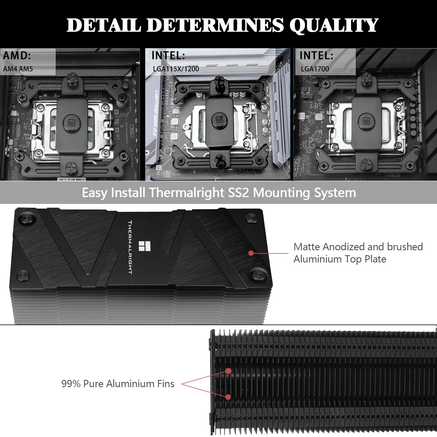 Thermalright AS120 EVO สีดํา CPU Air Cooler 4 ท่อความร้อน 120 มม.PWM ...