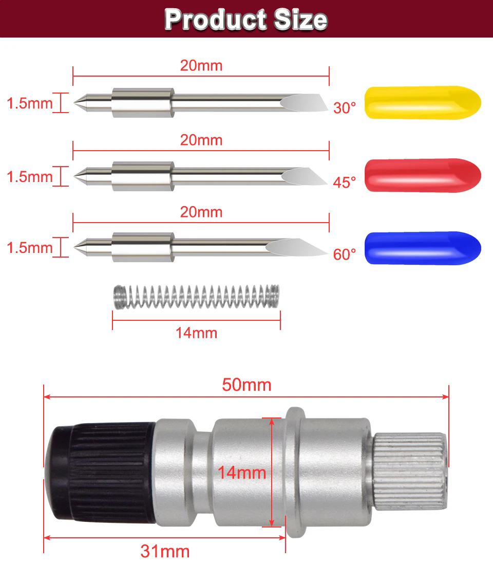 5/10 PCS สําหรับ Graphtec CB15 Plotter ใบมีด 30 45 60 องศาเครื่องตัดไวนิล Blade + 1 ชิ้น CB15 ใบ ...
