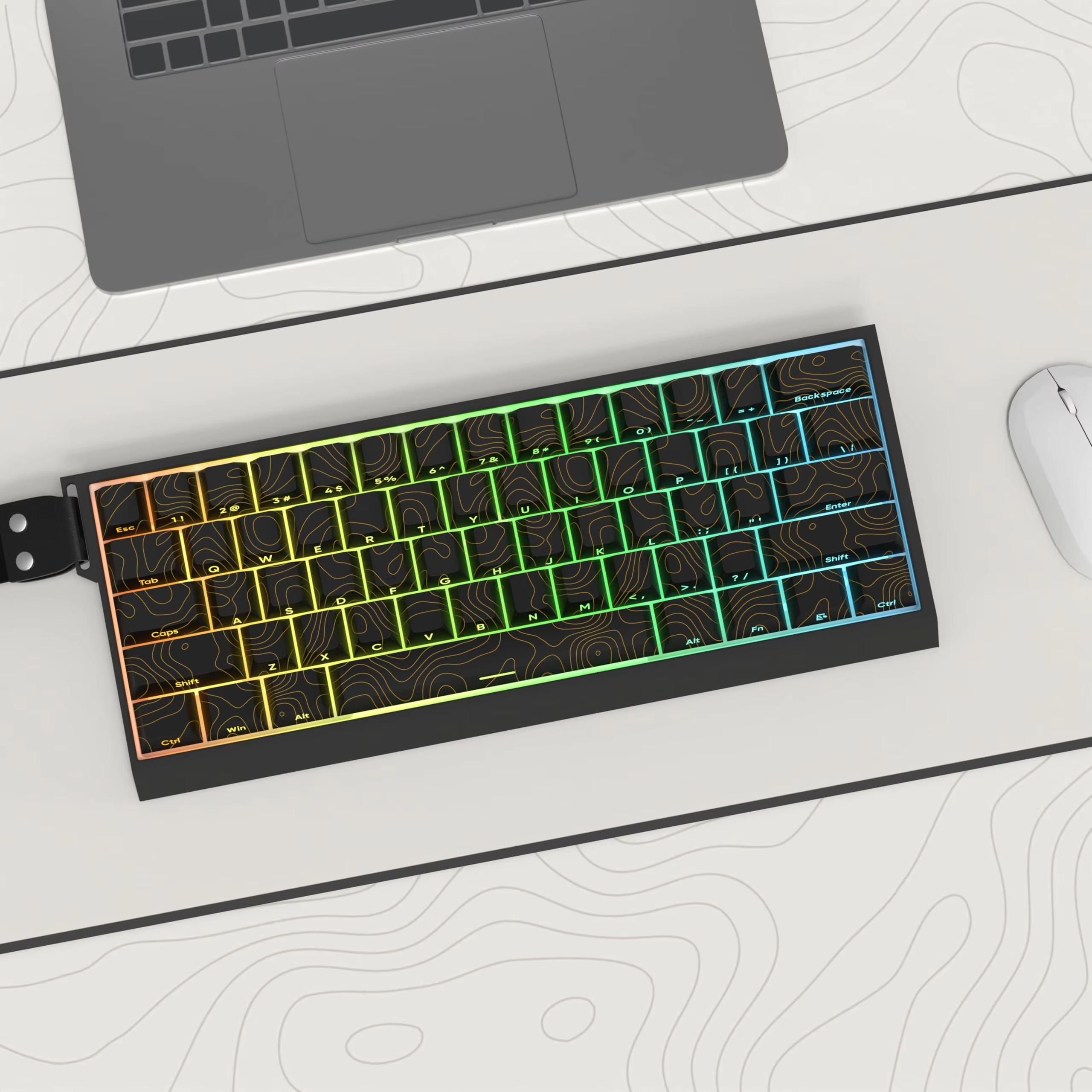 Voier 136 Keys Black Golden Line Dye-Sublimation Keycaps สําหรับ Cherry ...