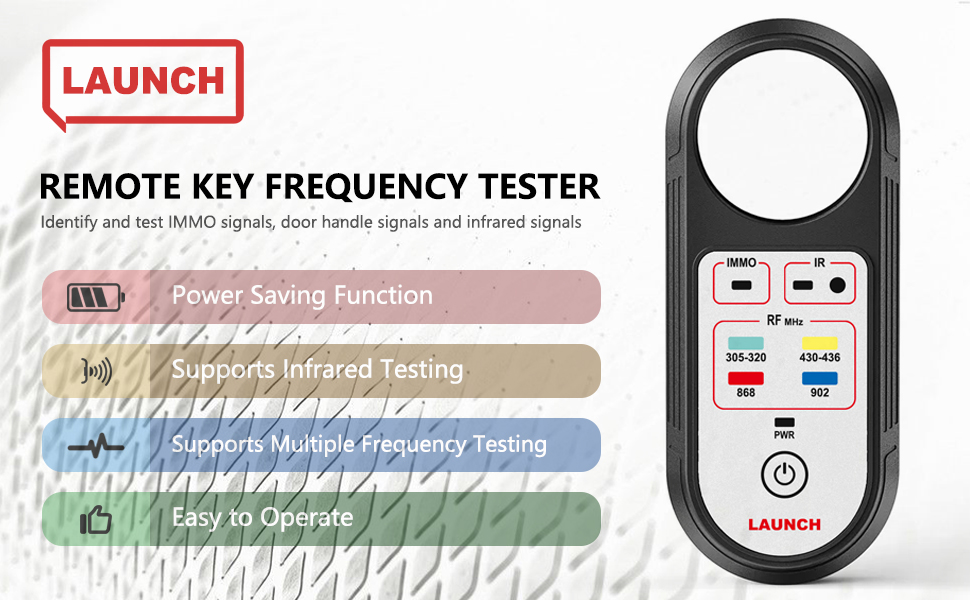 Launch เครื่องทดสอบความถี่กุญแจรีโมท 315/433/868/902MHz การตรวจจับ ...