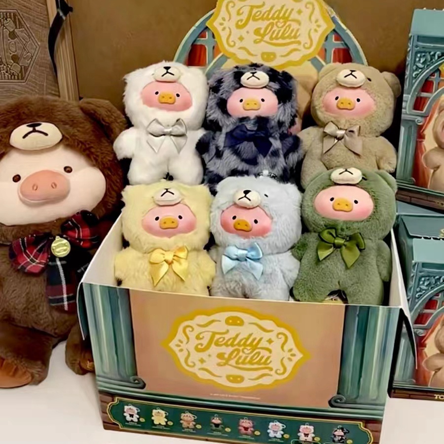 ทั้งกล่อง 6PCS LuLu Teddy LuLu Pig The Piggy Retro Teddy Series น่ารัก Action Figure ของเล่น ...