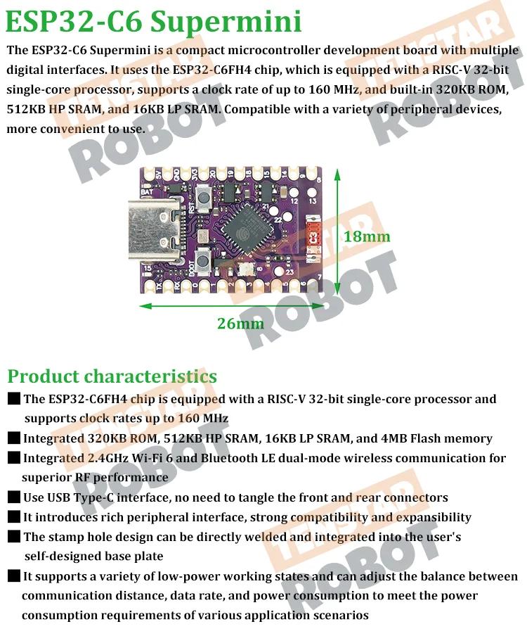 Esp32-c3 ESP32-S3 ESP32-H2 ESP32-C6 บอร์ดพัฒนา ESP32 C3 SuperMini WiFi บลูทูธ ESP32C3 | Shopee ...
