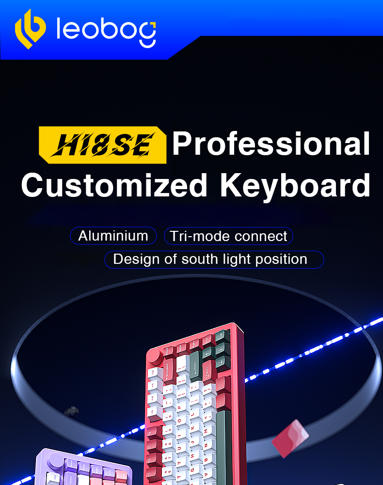 Aula LEOBOG Hi8SE คีย์บอร์ดอลูมิเนียม CNC อลูมิเนียม Tri-mode เชื่อมต่อ Full Key Hot Swappable ...