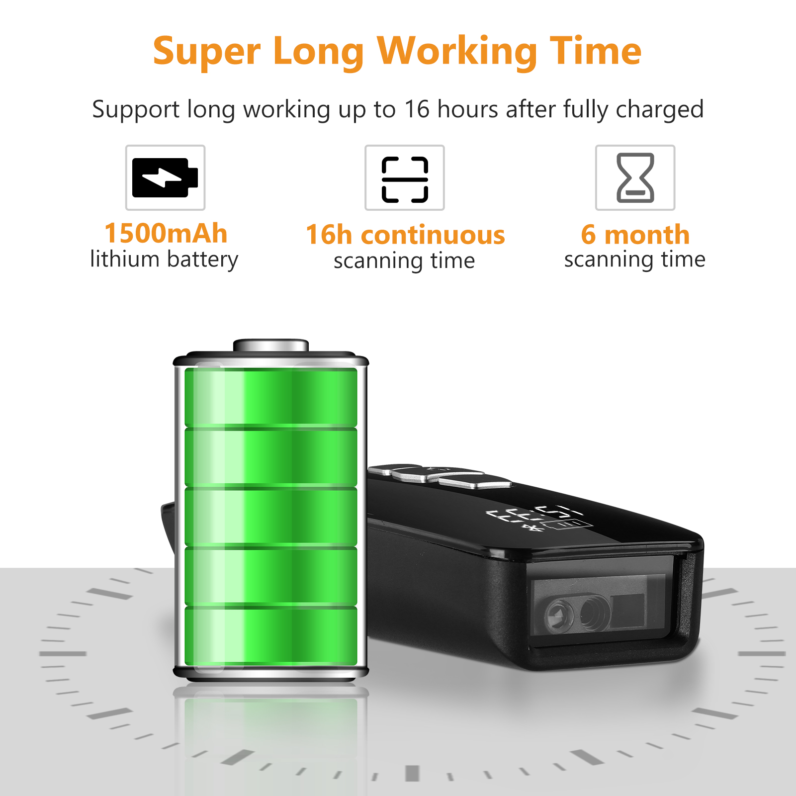 Evnvn 3-in-1 ผ่าน Blueteeth 2.4G ไร้สายและสาย USB เชื่อมต่อรองรับ 1D QR ...