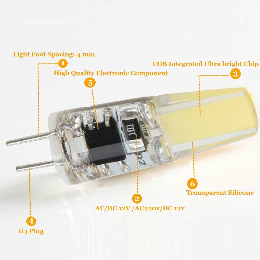 Mini G4 Led โคมไฟซิลิโคน 6W หลอดไฟหรี่แสงได้ 6 W โคมไฟ 12V แสงบ้าน Cob ...