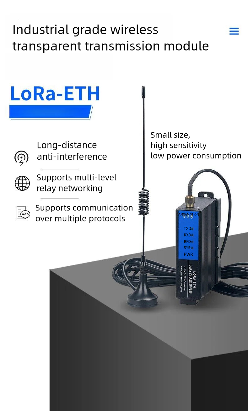 Lora-eth โมดูลส่งสัญญาณเซิร์ฟเวอร์ไร้สาย อีเธอร์เน็ต เป็นวิทยุไร้สาย ความเร็วสูง TCP UDP IOT ...