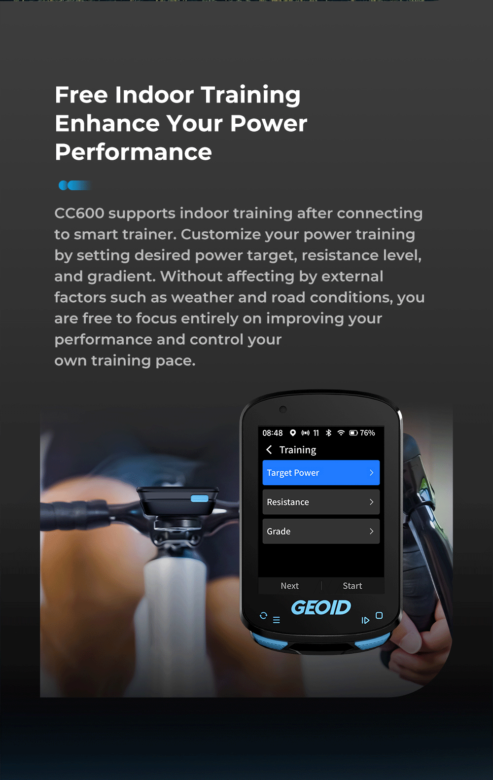 Geoid CC600 หน้าจอที่มีสีสันนําทาง GPS จักรยานคอมพิวเตอร์ 2.4 นิ้ว WIFI ...