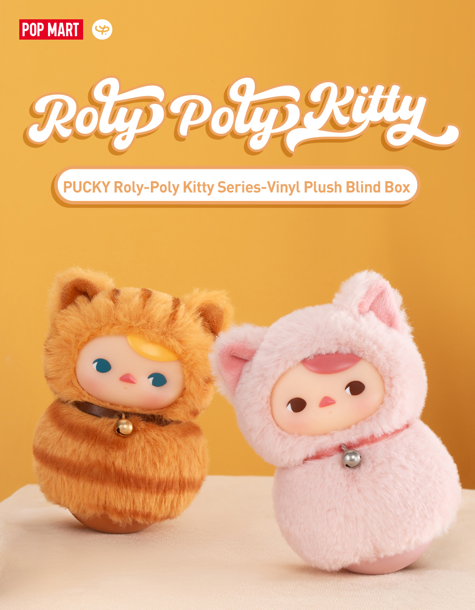POP MART PUCKY Roly-Poly Kitty Series-Vinyl Plush Blind Box Action Toys ...