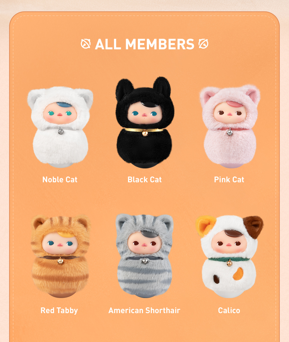 POP MART PUCKY Roly-Poly Kitty Series-Vinyl Plush Blind Box (Whole Set ...