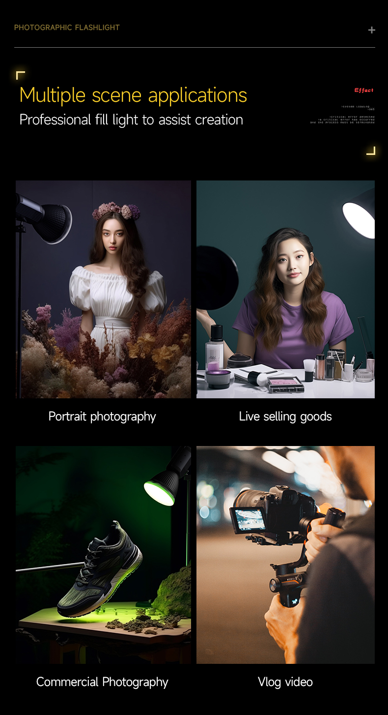 Photoolex Light Quantum Q40C RGB Super Bright 40W แบบพกพา COB การถ่าย ...