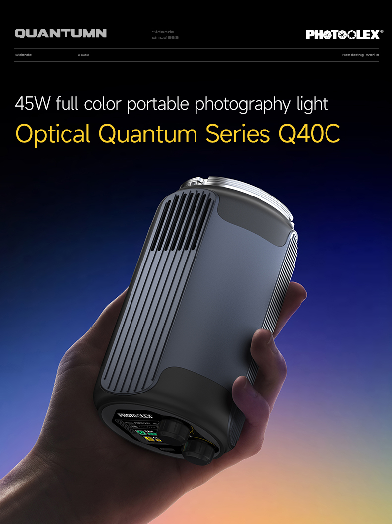 Photoolex Light Quantum Q40C RGB Super Bright 40W แบบพกพา COB การถ่าย ...