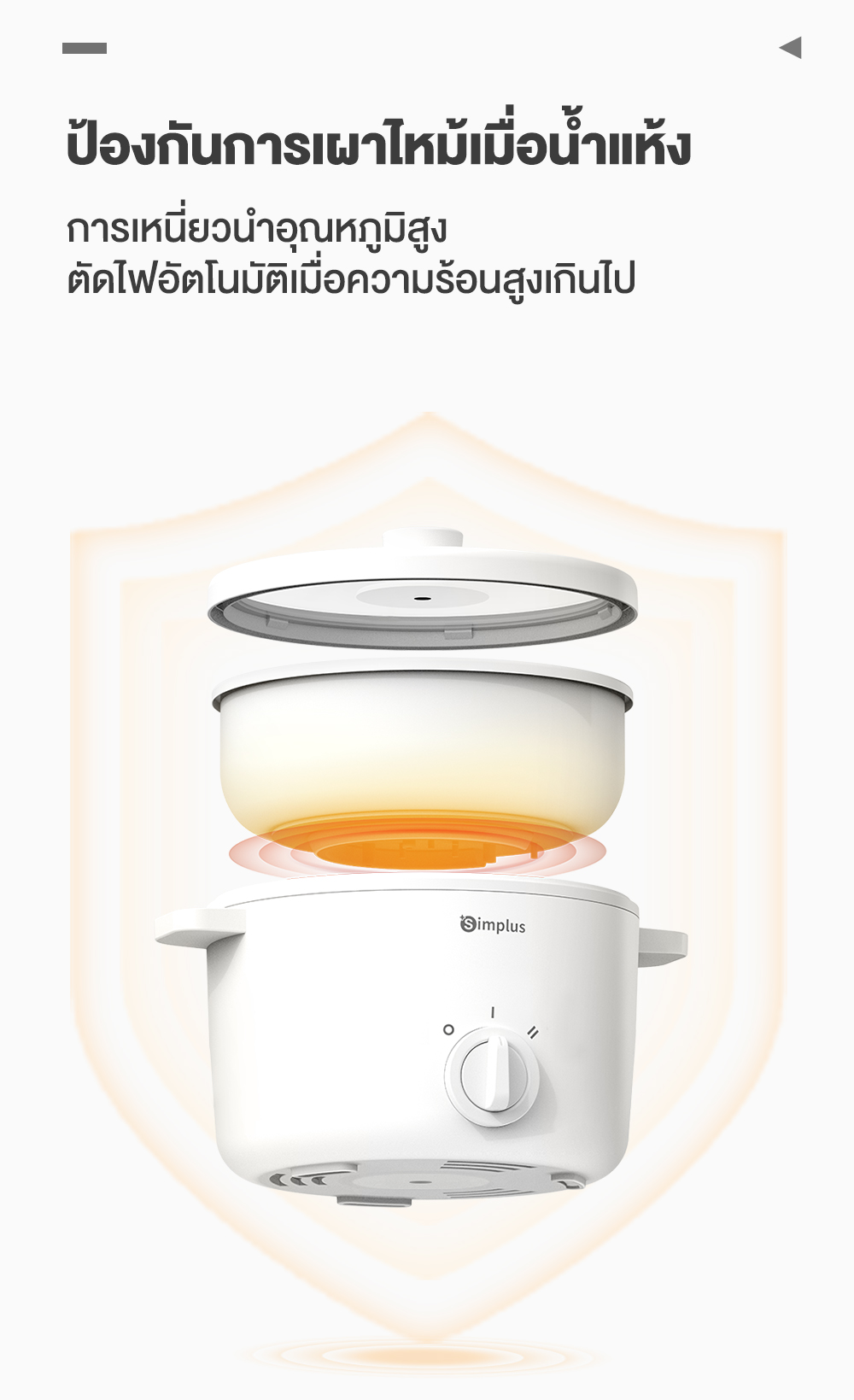 Simplus กระทะไฟฟ้า หม้อไฟฟ้าอเนกประสงค์ 3L เหมาะสำหรับ 4-5 คน เครื่องใช้ไฟฟ้าในบ้าน ควบคุม ...