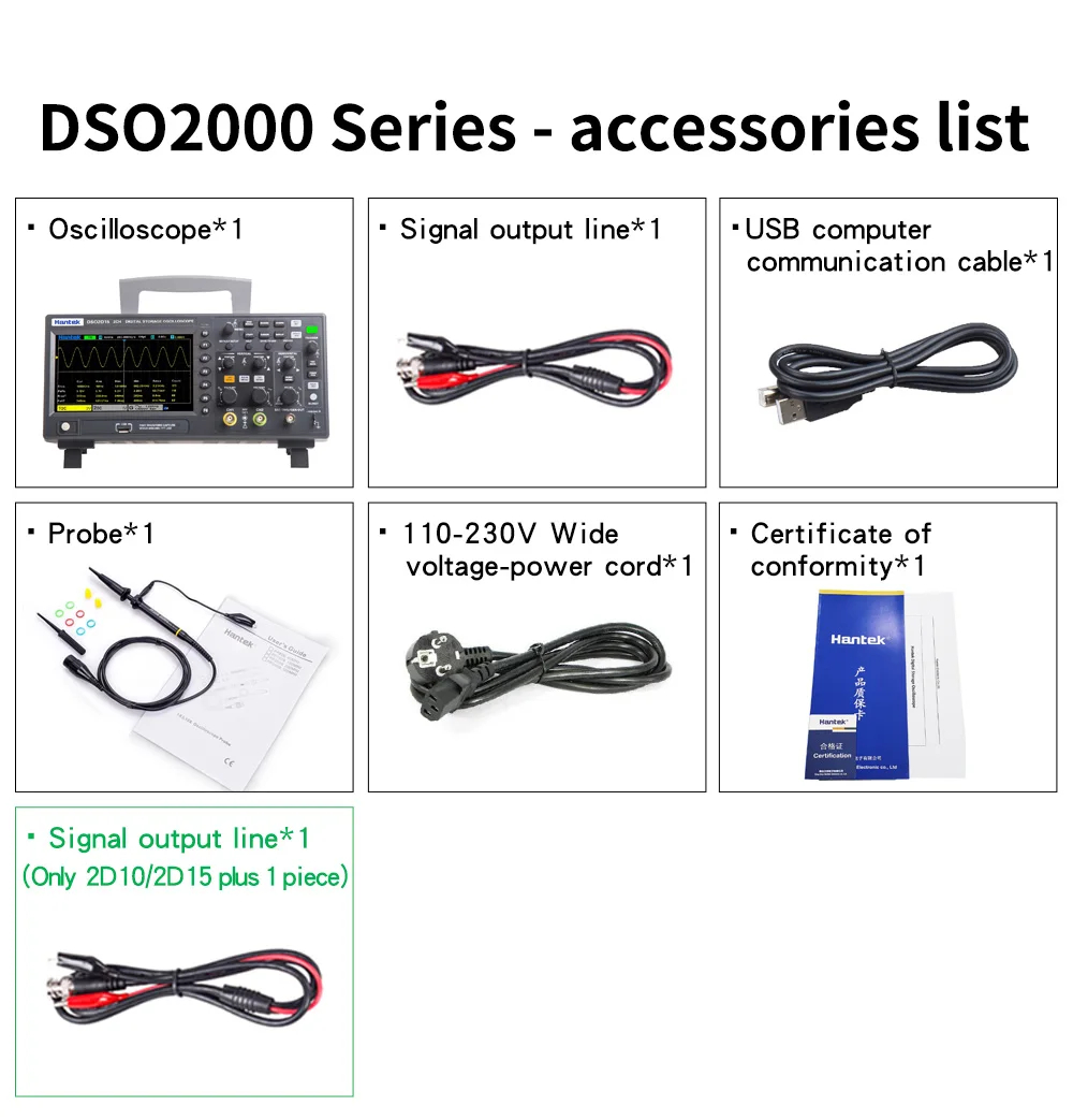 Hantek DSO2D15 Digital Oscilloscope DSO2C10 2D10 2 ช่อง 150MHz ...