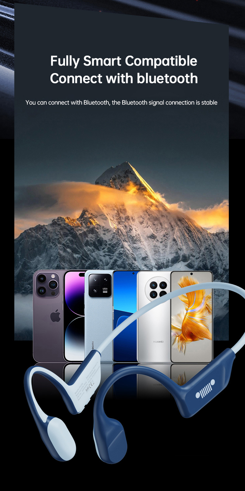 Jeep EC006 หูฟังบลูทูธ คุณภาพเสียง HiFi กันน้ํา สแตนด์บายนาน สําหรับเล่นกีฬา ระบบ Bone ...