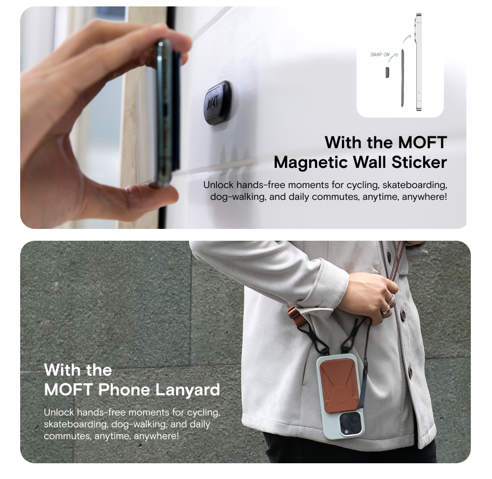 MOFT Snap on Phone Stand Wallet MOVAS™ - กระเป๋าสตางค์แม่เหล็กเข้ากันได้กับ ไอโฟน 12/13/14/15/16 ...