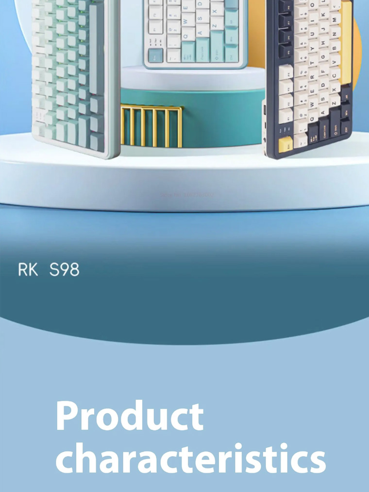 Rk S98 คีย์บอร์ดเชิงกลแบบกําหนดเองไร้สายสามโหมด, หน้าจอสี TFT พร้อม ...