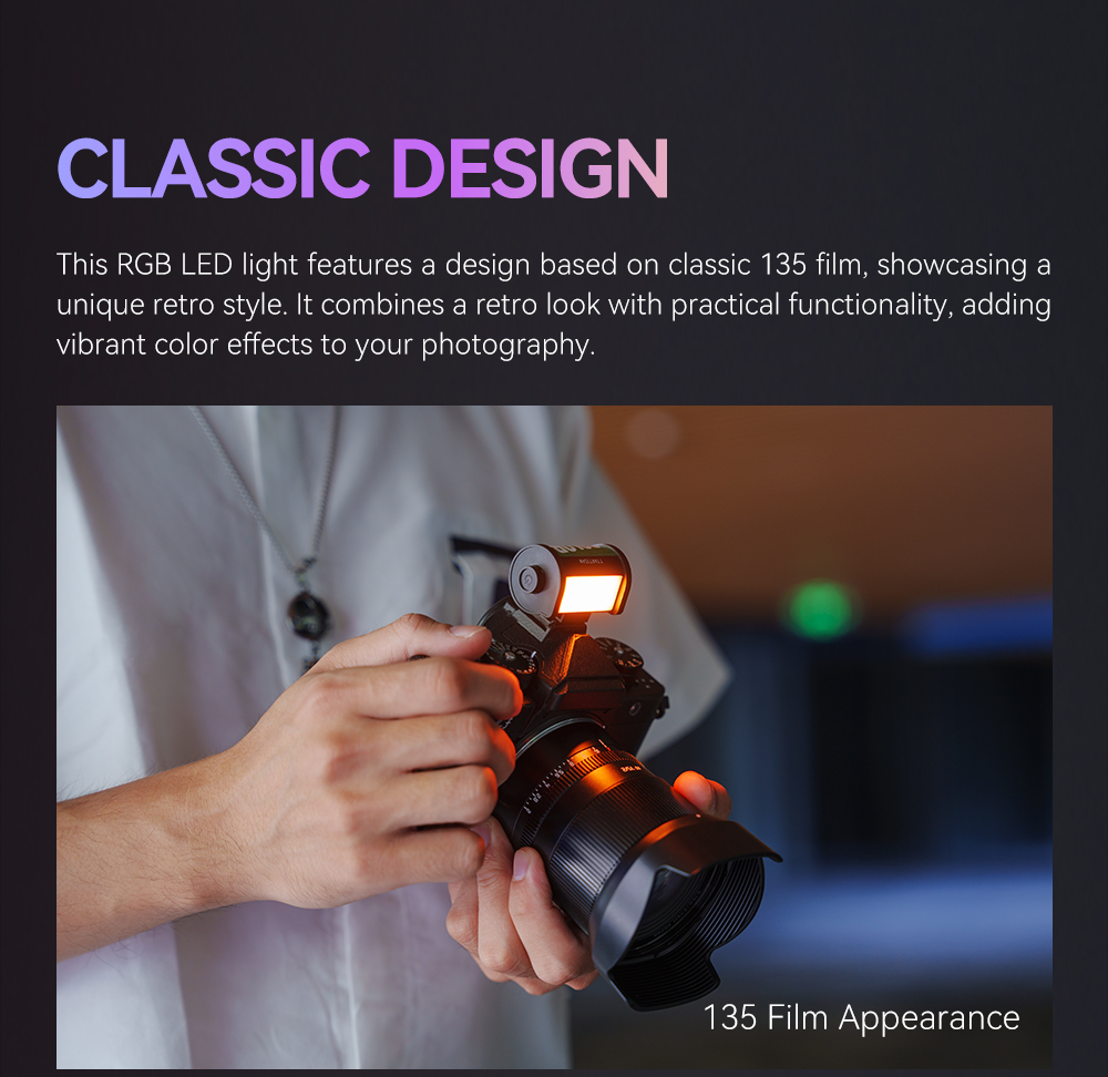 TTArtisan RGB Mini Magnetic LED เติมแสง 400-750nM แสงที่มองเห็นได้ ...