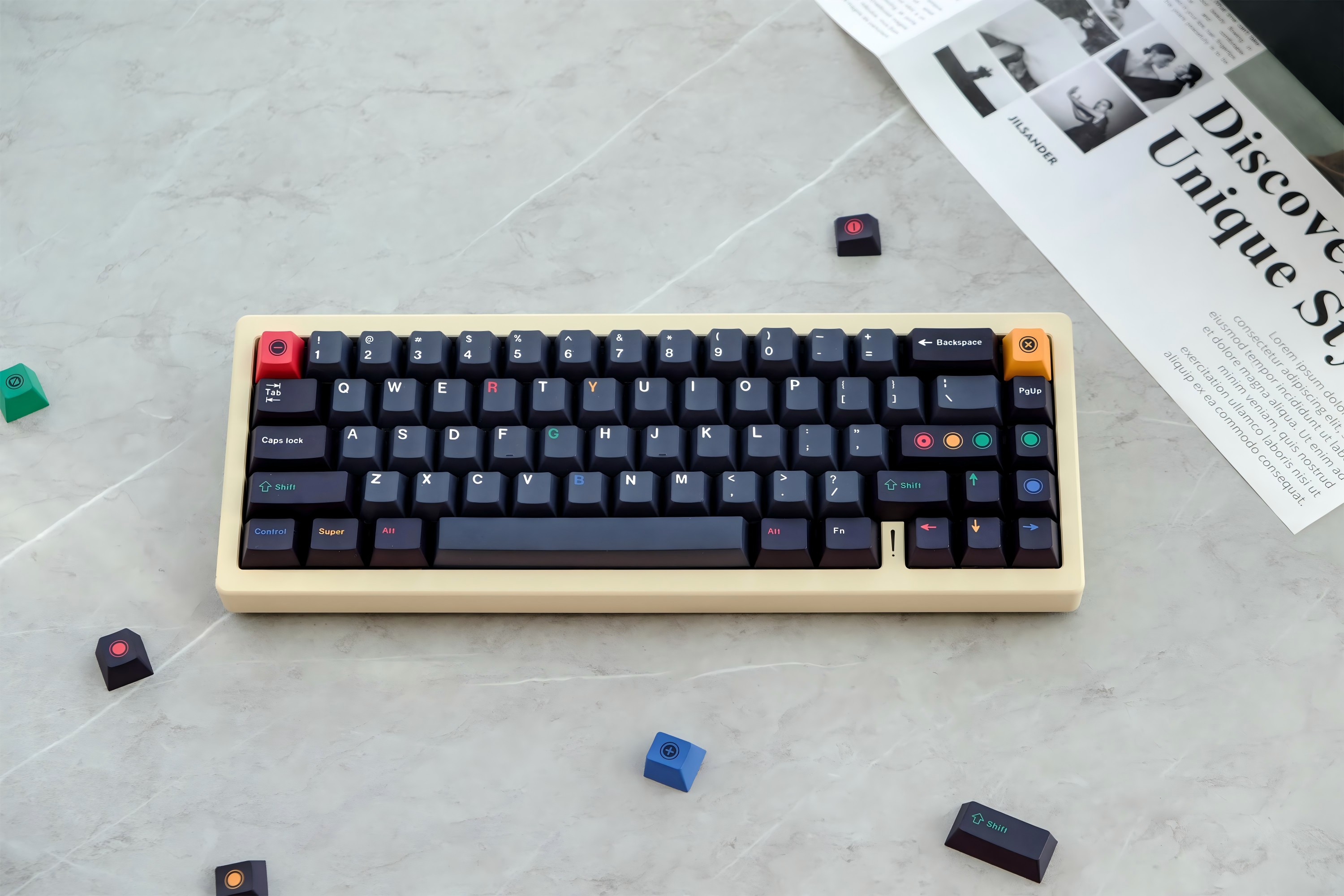 129 คีย์ Retro Dark Lights Keycaps โปรไฟล์เชอร์รี่ PBT Dye Sublimation ...