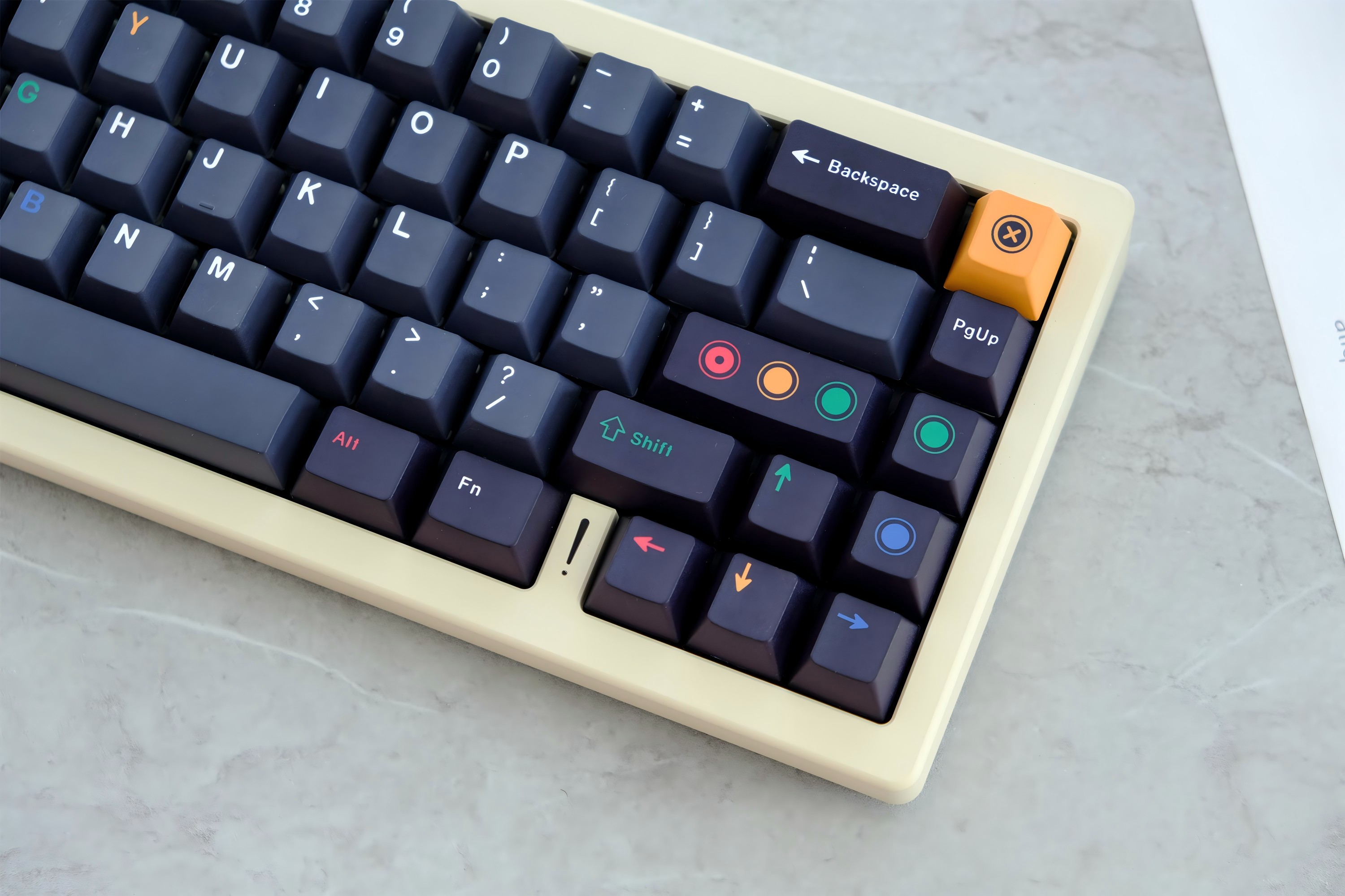 129 คีย์ Retro Dark Lights Keycaps โปรไฟล์เชอร์รี่ PBT Dye Sublimation ...