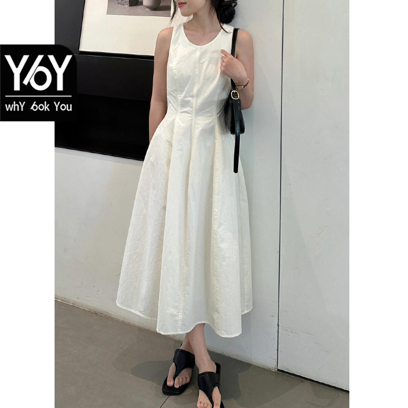 Y6y French Temperament เสื้อกั๊กแขนกุด Blue Sling Ladies Dress C6L43360 ...